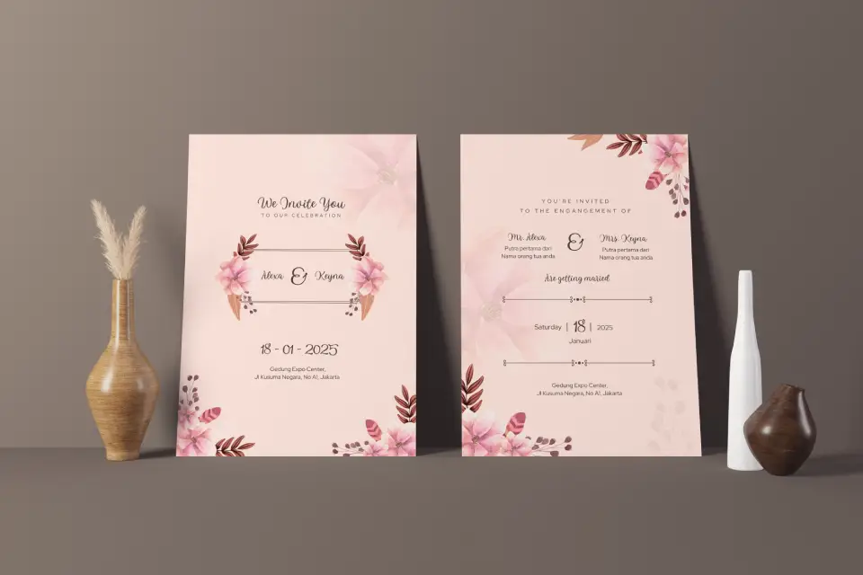 Undangan Wedding Statis – Canva – A4 – Member Area Hay Digital