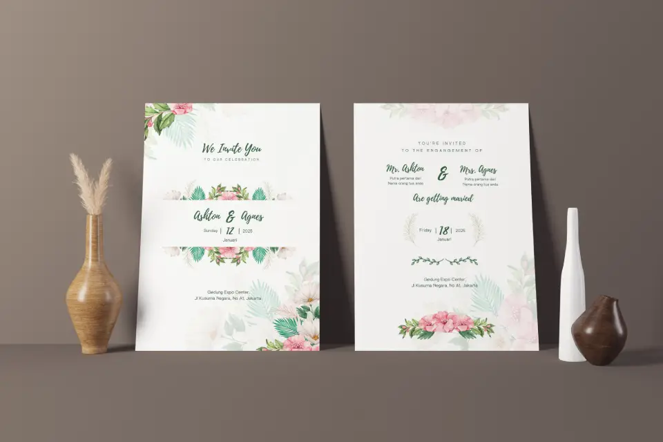 Undangan Wedding Statis – Canva – A4 – Member Area Hay Digital