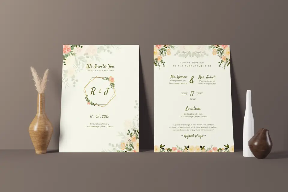 Undangan Wedding Statis – Canva – A4 – Member Area Hay Digital