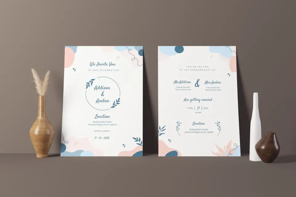 Undangan Wedding Statis – Canva – A4 – Member Area Hay Digital