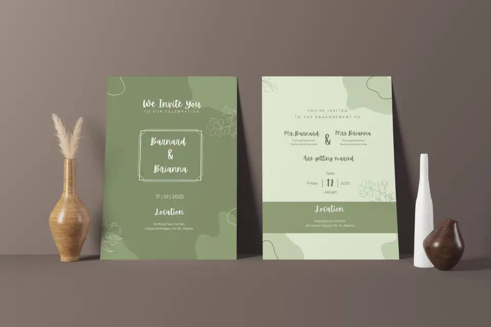 Undangan Wedding Statis – Canva – A4 – Member Area Hay Digital