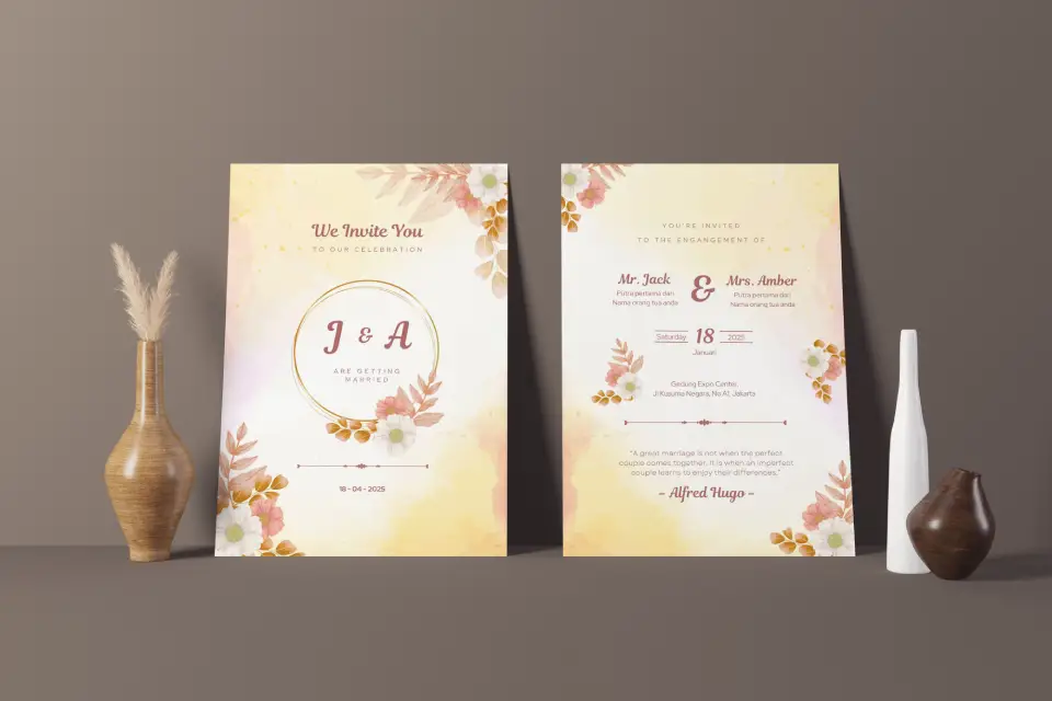 Undangan Wedding Statis – Canva – A4 – Member Area Hay Digital